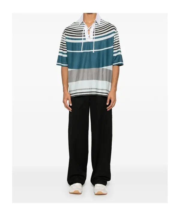 Loewe Wide Leg Cargo Trousers With Belt Ring And Logo