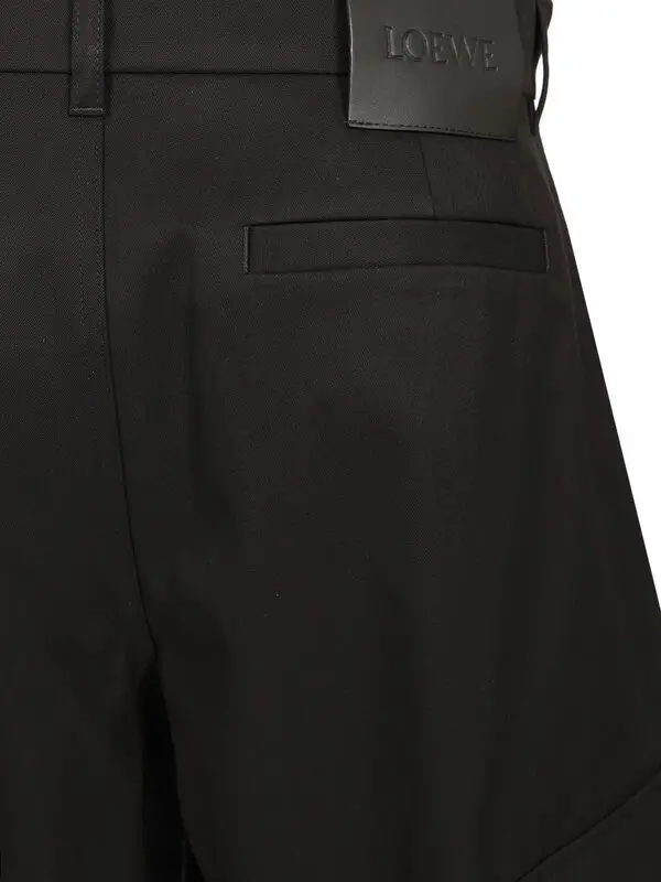 Loewe Wide Leg Cargo Trousers With Belt Ring And Logo