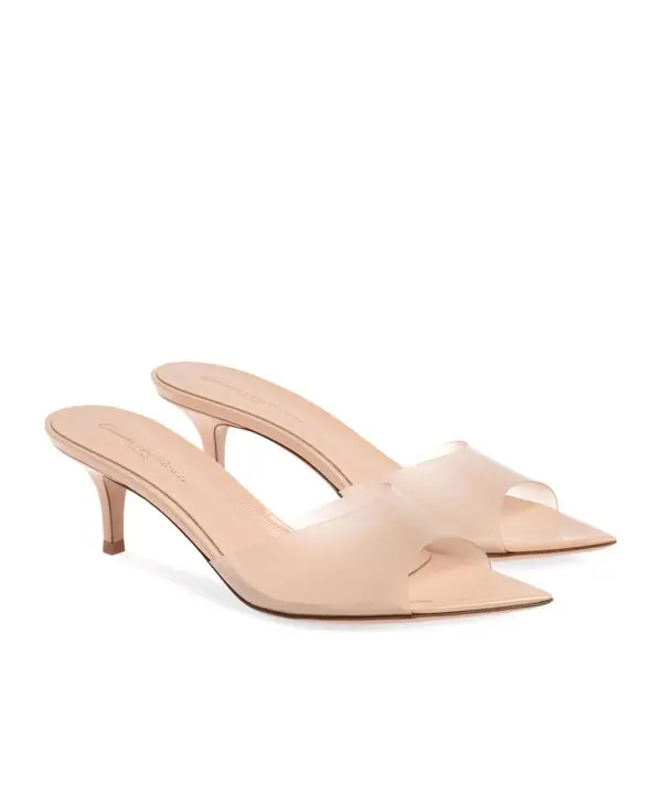 GIANVITO ROSSI Elle Pointed-toe Mules - Light Brown