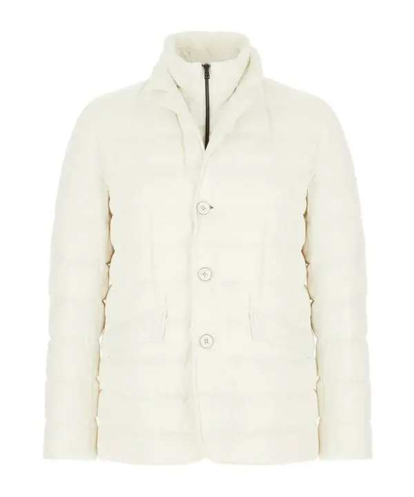 Herno Quilted Button-fastening Padded Jacket - White