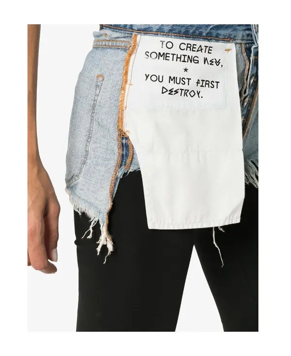 BEN TAVERNITI UNRAVEL PROJECT Stretch Leggings With Detached Denim Shorts Detail