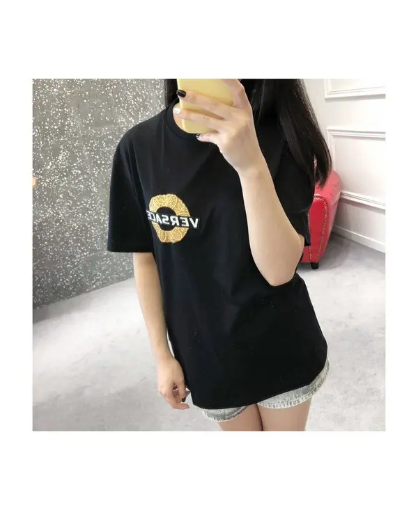 Versace Logo Embroidery T-shirt