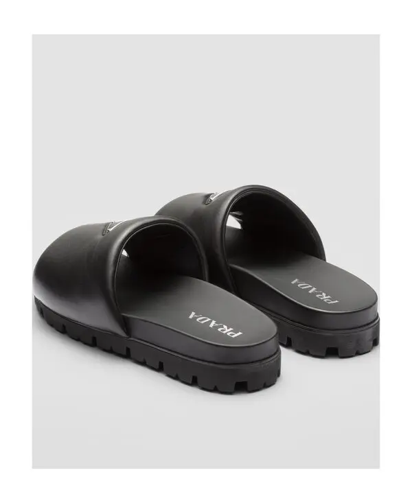 Prada Triangle Logo Plaque Slides