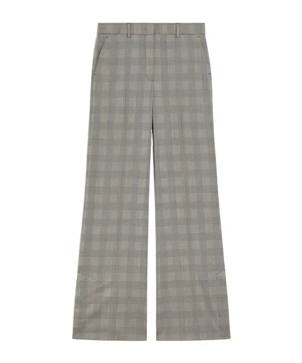 Sportmax Batun Checked Straight Leg Trousers - Gray