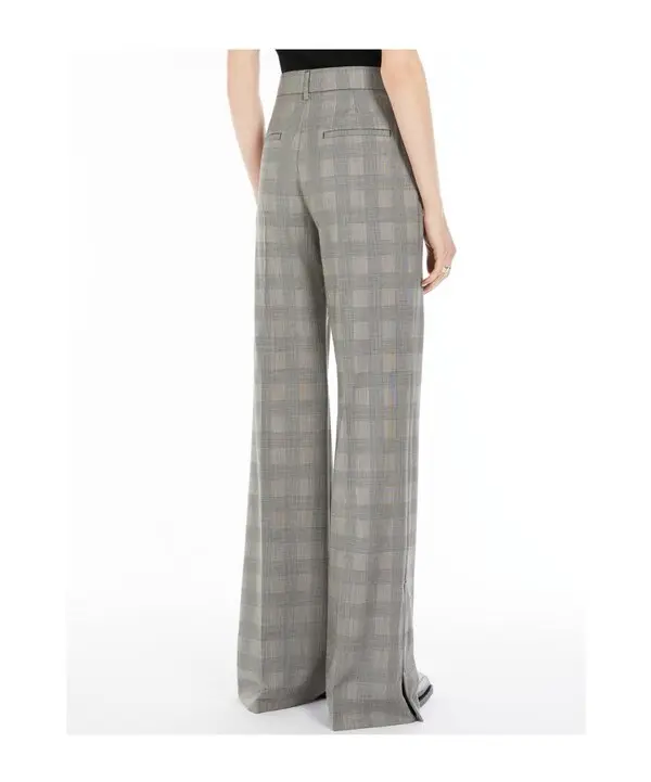 Sportmax Batun Checked Straight Leg Trousers - Gray