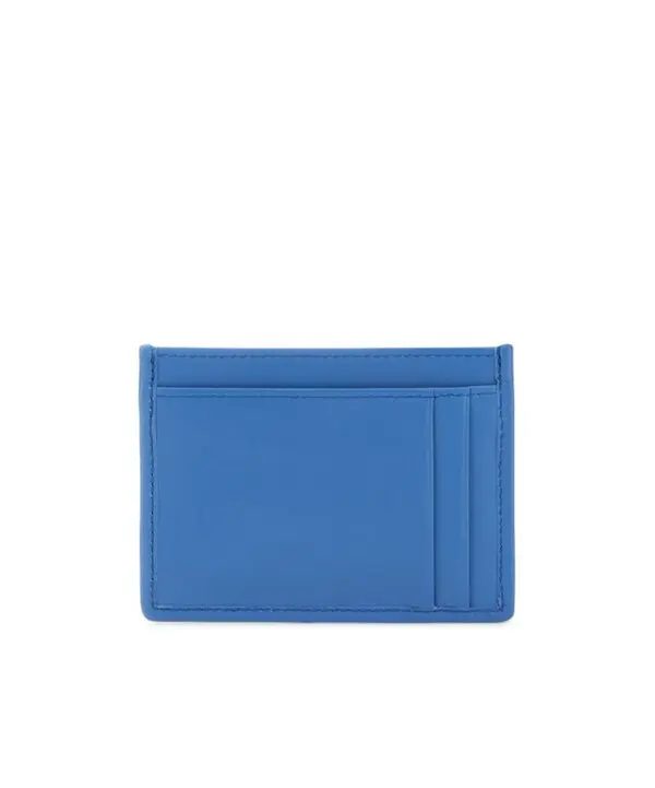 Miu Miu Logo-lettering Matelassé Cardholder - Blue