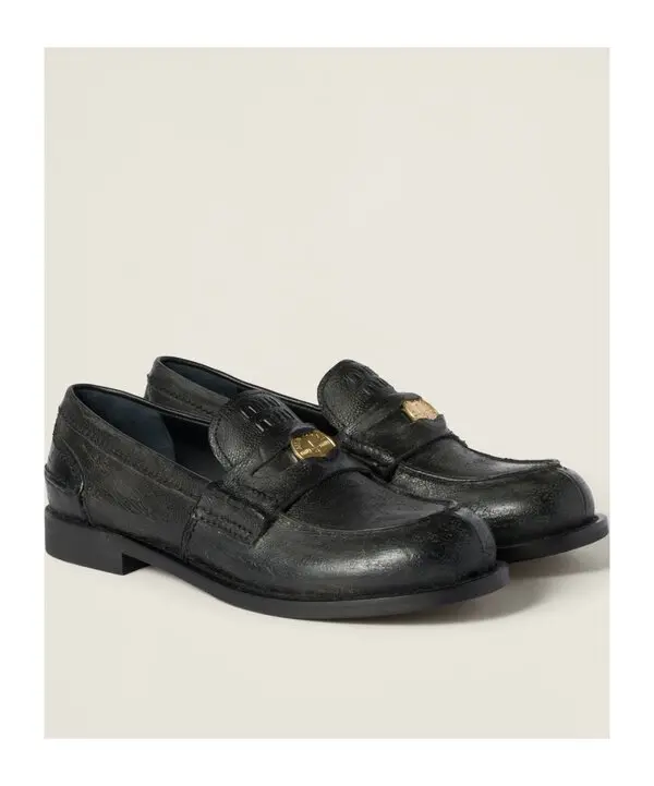 Miu Miu Slip-on Penny Loafers - Black