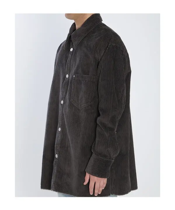 AMI Paris Corduroy Velvet Overshirt - Black