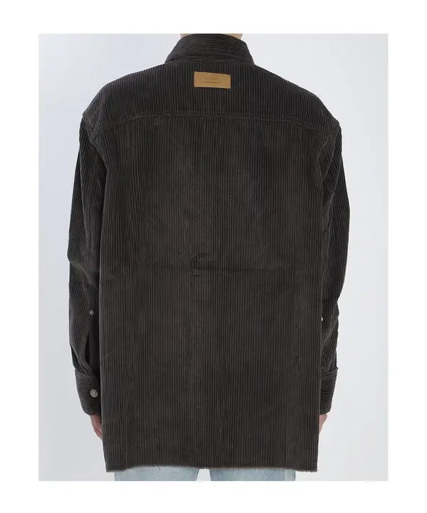 AMI Paris Corduroy Velvet Overshirt - Black