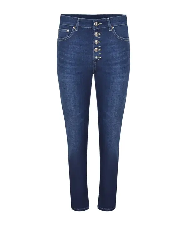 DONDUP Buttoned Cropped Jeans - Blue