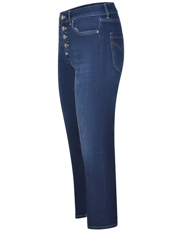 DONDUP Buttoned Cropped Jeans - Blue