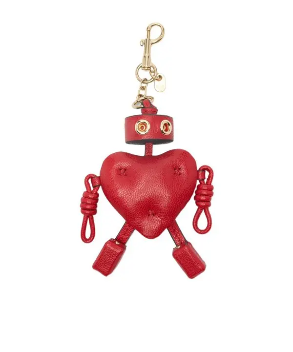 ANYA HINDMARCH Heart-shaped Keychain - Red