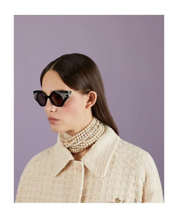 Gucci Cat-eye Framed Sunglasses With Crystal Embellishments