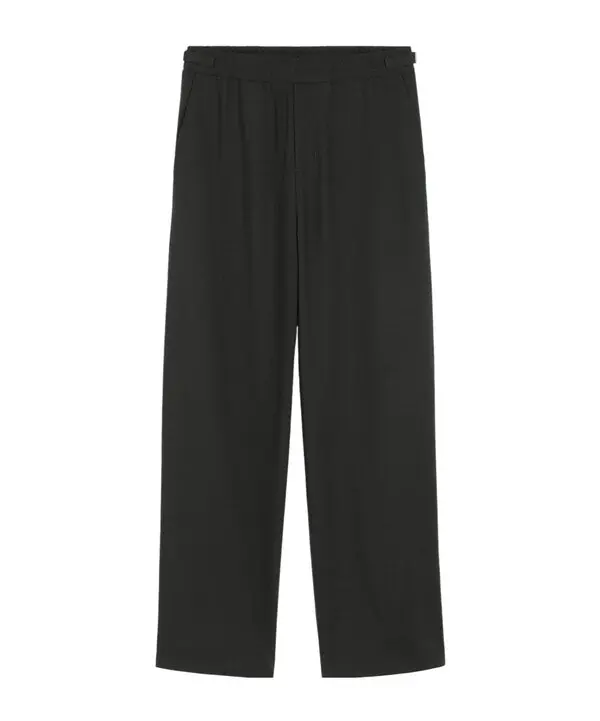 Ami Elasticated Patch-pocket Trousers - Black