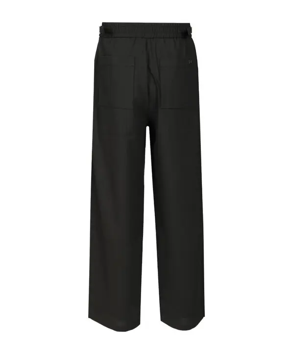 AMI Paris Elasticated Patch-pocket Wide-leg Trousers - No