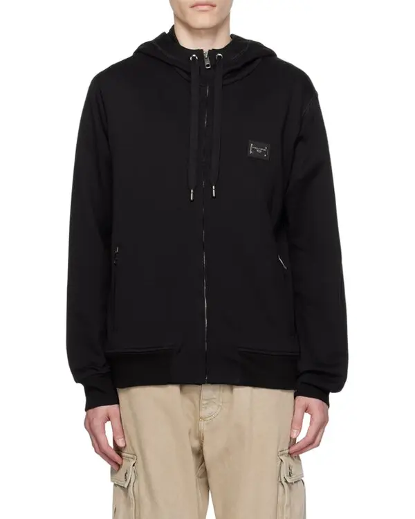 Dolce & Gabbana Logo Plaque Zip-up Hoodie