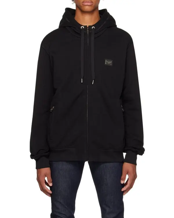 Dolce & Gabbana Logo Plaque Zip-up Hoodie