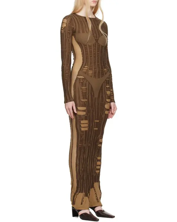 DIESEL® M-calimera Semi-sheer Panelled Maxi Dress