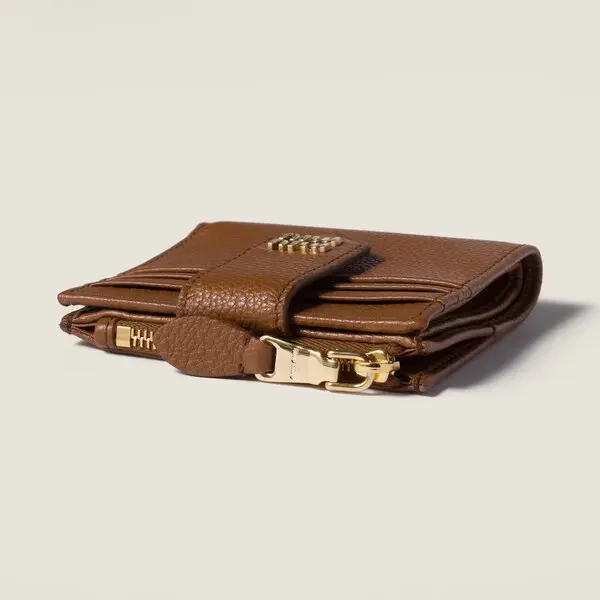 Miu Miu Small Leather Wallet - Cognac