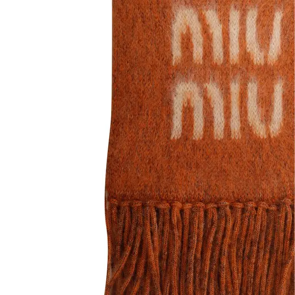 Miu Miu Logo-detailed Fringed Scarf