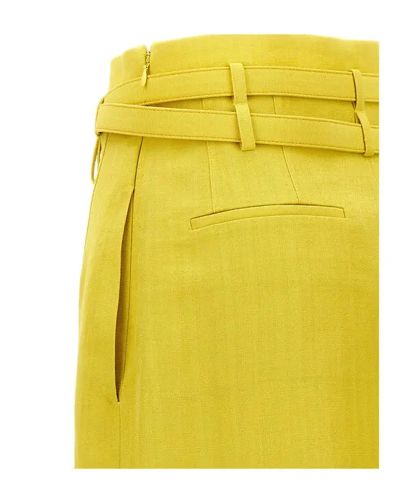 JIL SANDER Belted Midi Skirt - Yellow