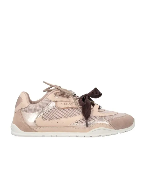 Pinko Logo Detailed Lace-up Sneakers - Nude