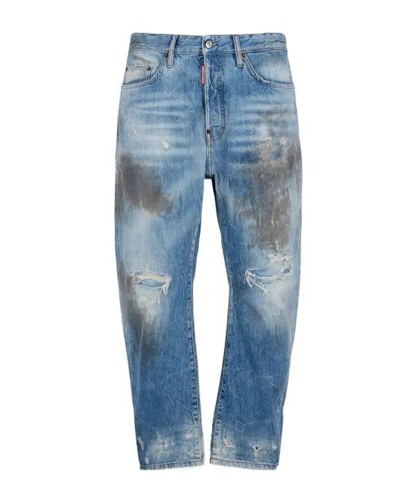 Dsquared2 Light Dirty Wash Bro Distressed Jeans - Blue
