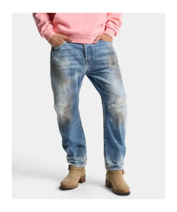 Dsquared2 Light Dirty Wash Bro Distressed Jeans - Blue