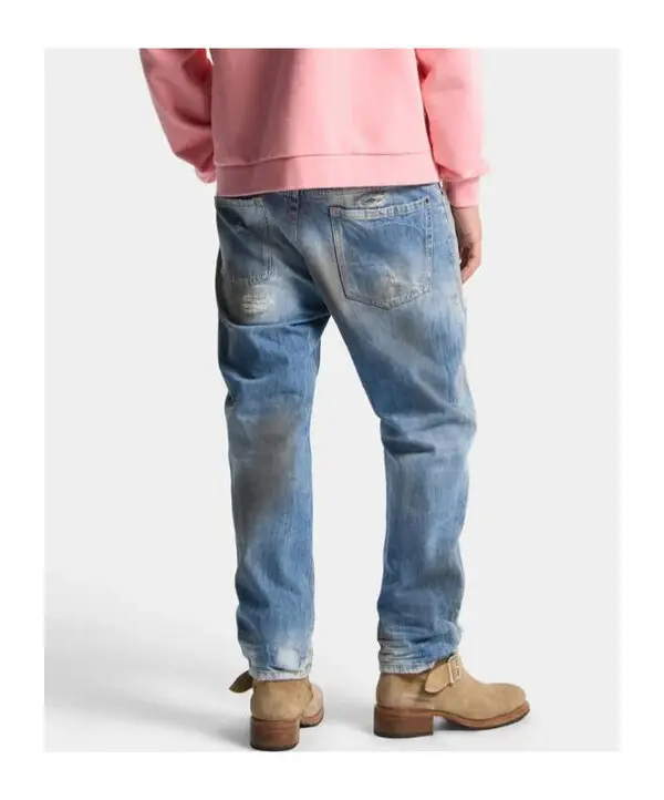 Dsquared2 Light Dirty Wash Bro Distressed Jeans - Blue