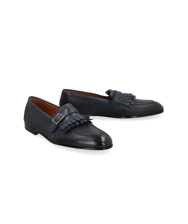 DOUCAL'S Leather Loafers With Buckle Detailing