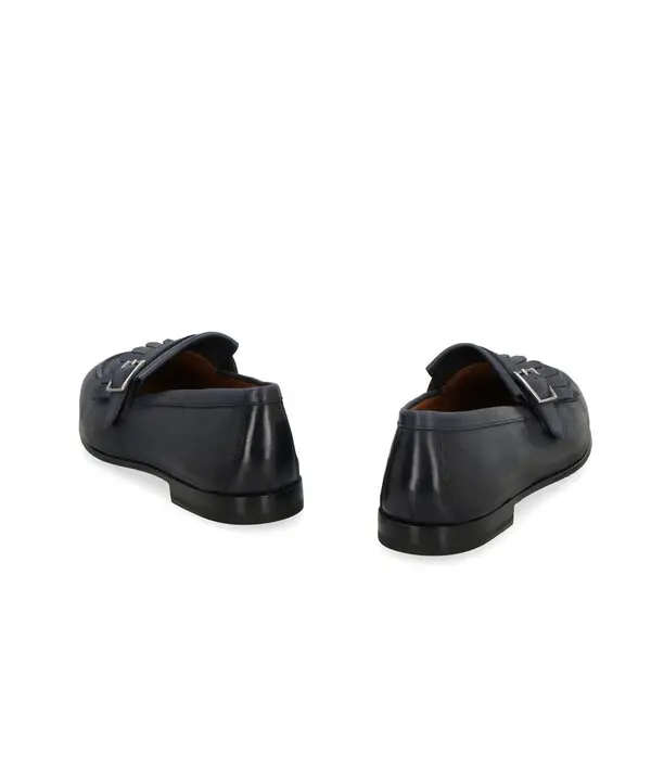 DOUCAL'S Leather Loafers With Buckle Detailing