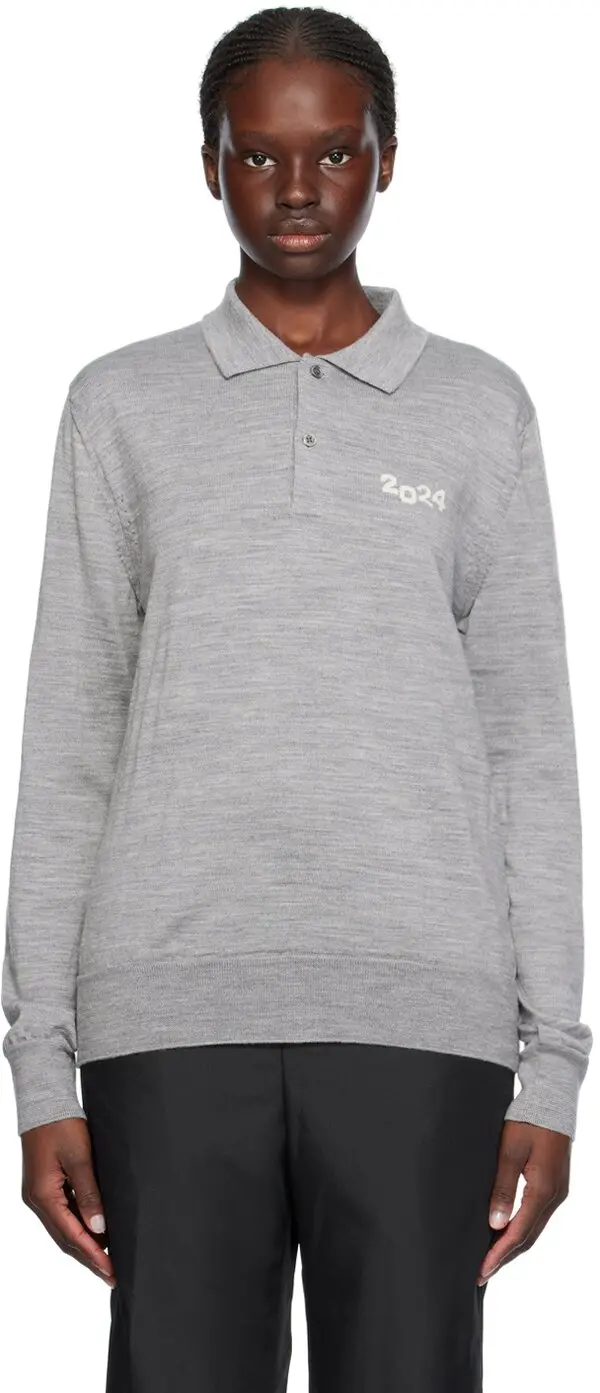 Comme Des Garçons Wool Polo Shirt With Embroidery
