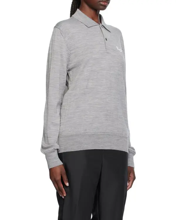 Comme Des Garçons Wool Polo Shirt With Embroidery