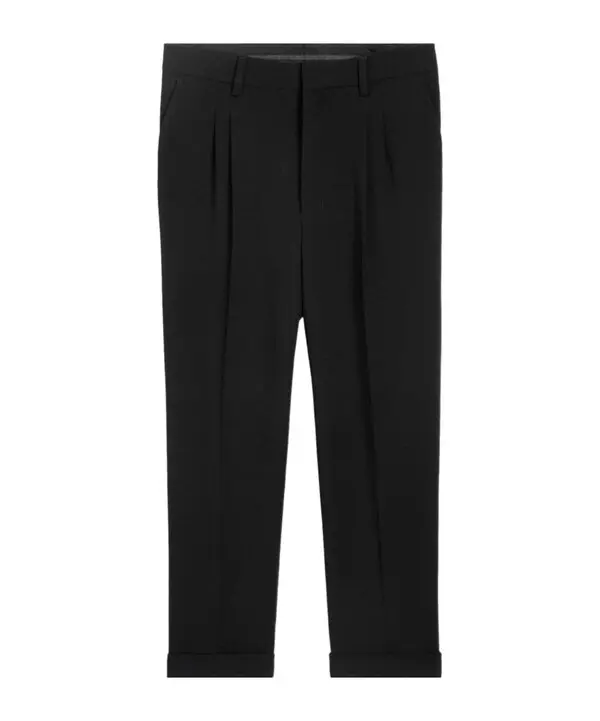 AMI Paris Pleated Tailored Trousers - Black
