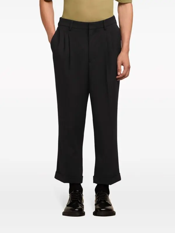 AMI Paris Pleated Tailored Trousers - Black