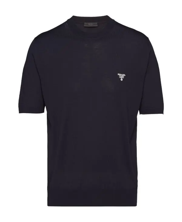 Prada Logo Embroidered Crewneck T-shirt