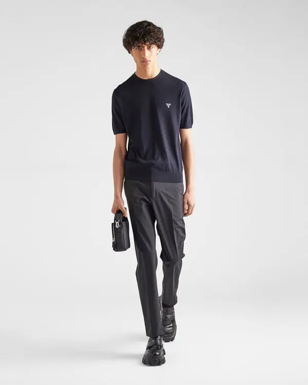 Prada Logo Embroidered Crewneck T-shirt