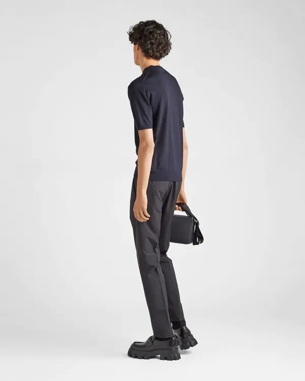 Prada Logo Embroidered Crewneck T-shirt