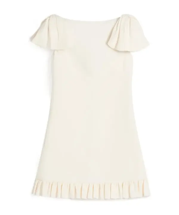 Valentino Garavani Crepe Couture Flared Hem Mini Dress With Bow Detail