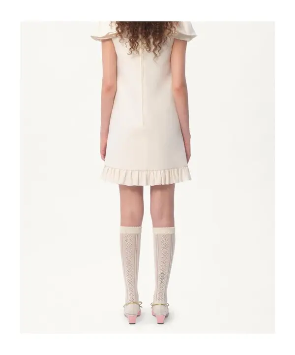 Valentino Garavani Crepe Couture Flared Hem Mini Dress With Bow Detail