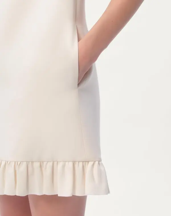 Valentino Garavani Crepe Couture Flared Hem Mini Dress With Bow Detail