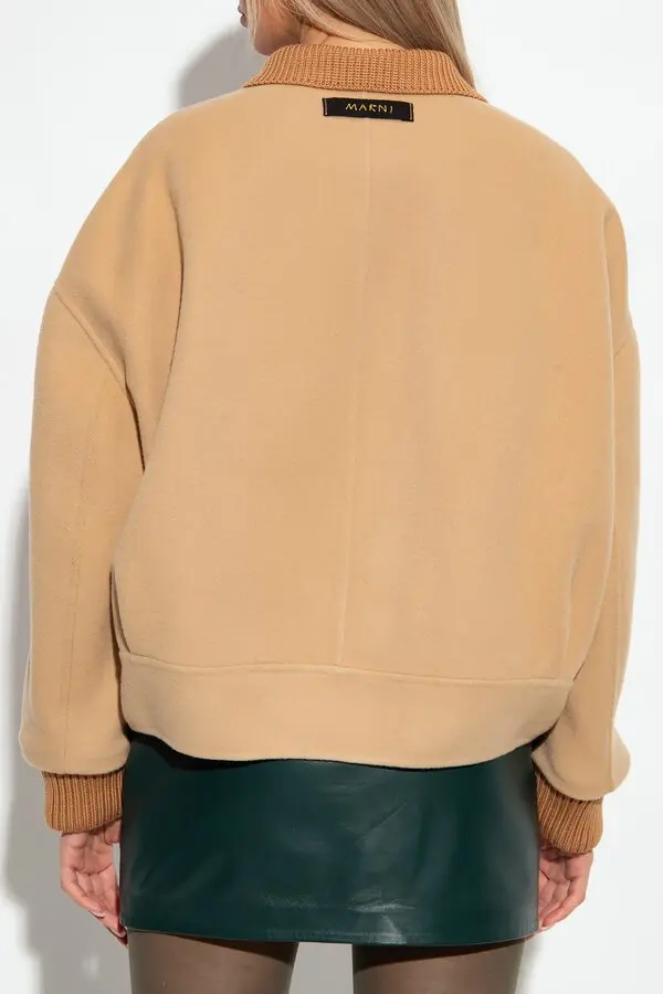Marni Contrasting Collar Buttoned Coat