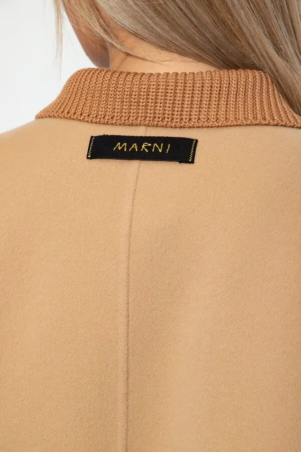 Marni Contrasting Collar Buttoned Coat