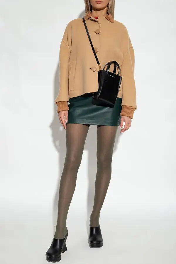 Marni Contrasting Collar Buttoned Coat