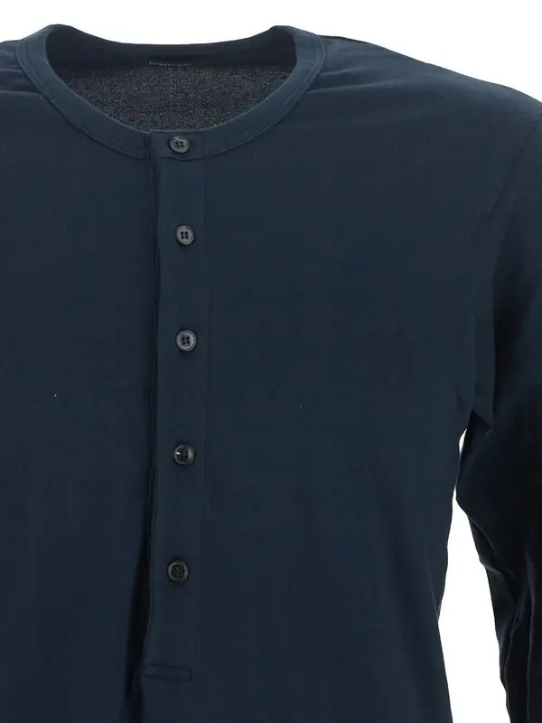 TOM FORD Crewneck Henley Pajama T-shirt - Black