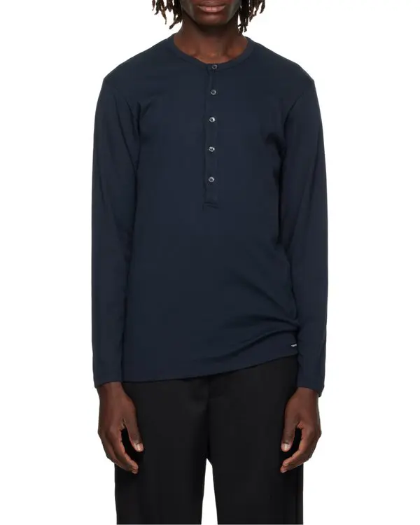 TOM FORD Crewneck Henley Pajama T-shirt