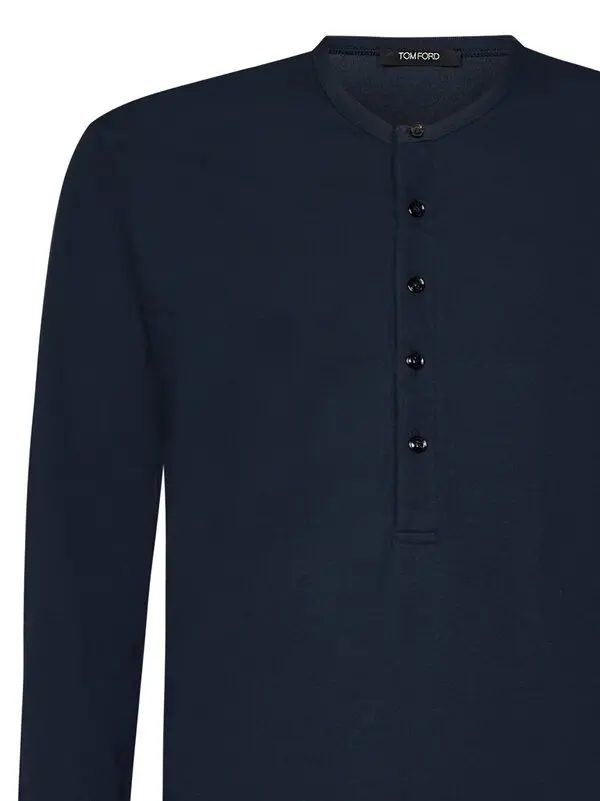 TOM FORD Crewneck Henley Pajama T-shirt