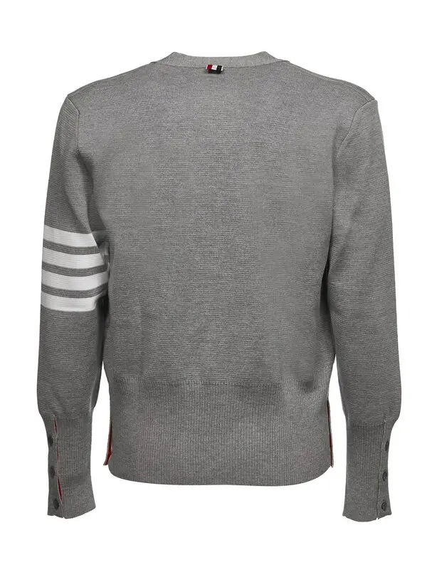 Thom Browne 4-bar Cardigan - Light Gray