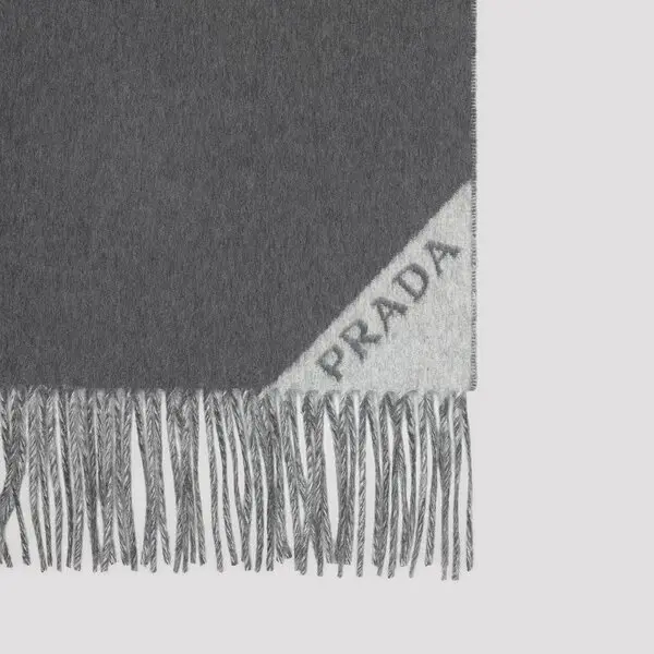 Prada Logo-detail Fringed Scarf