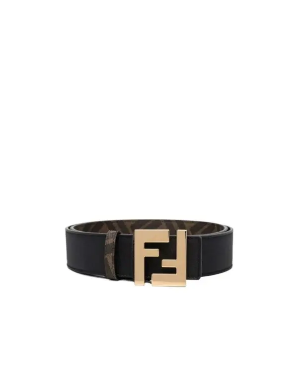 Fendi Ff Motif Reversible Buckle Belt - Black